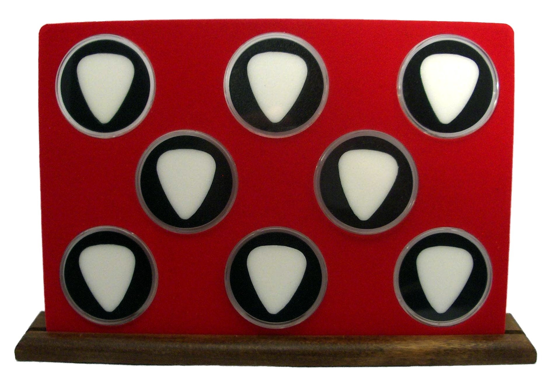 Red Guitar Pick Display With Wood Stand for 8 Guitar Picks | Buffalo ...