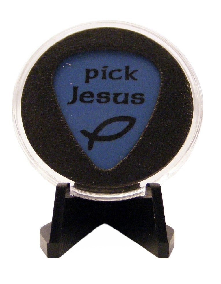 Pick Jesus Guitar Pick (Blue) + Guitar Pick Display | Buffalo Music Store